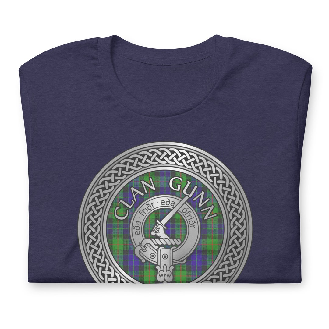 Clan Gunn Crest And Tartan In Celtic Knot Motto In Old Norse Etsy