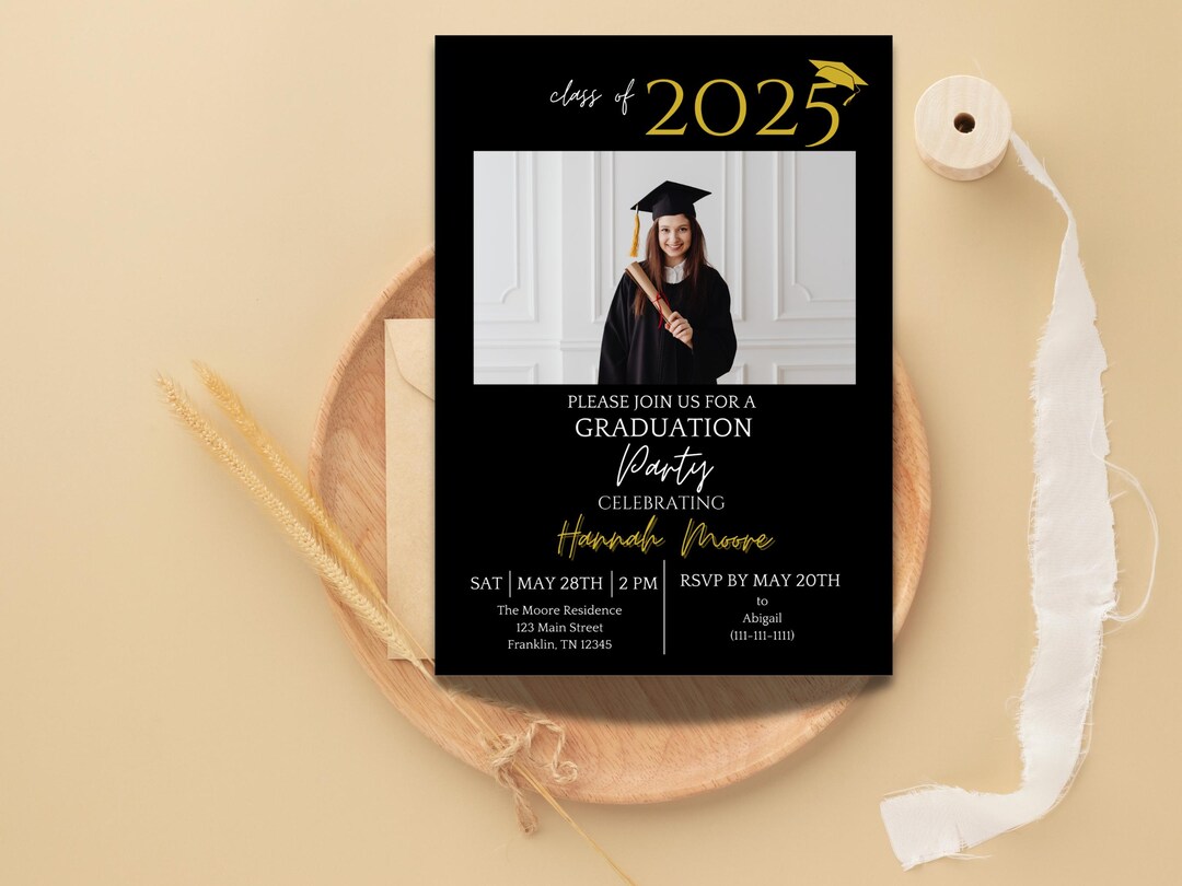 Graduation Invitation Template, Graduation Announcement, Graduation ...
