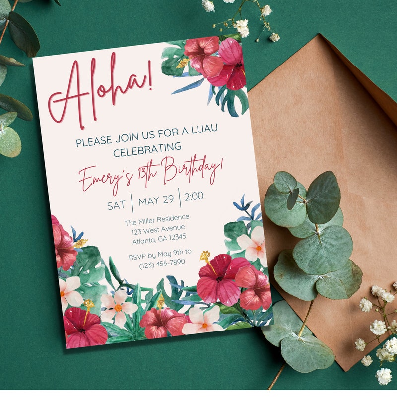 Aloha Invitation - Etsy