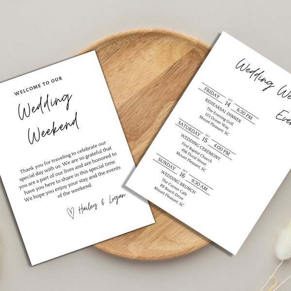 Wedding Welcome Note - Etsy