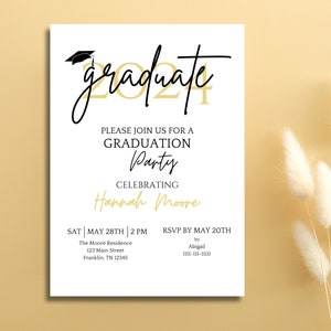 Graduation Digital Invitation Template, Grad Announcement, Graduation ...