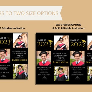 Graduation Invitation Template Graduation Invitation Men - Etsy