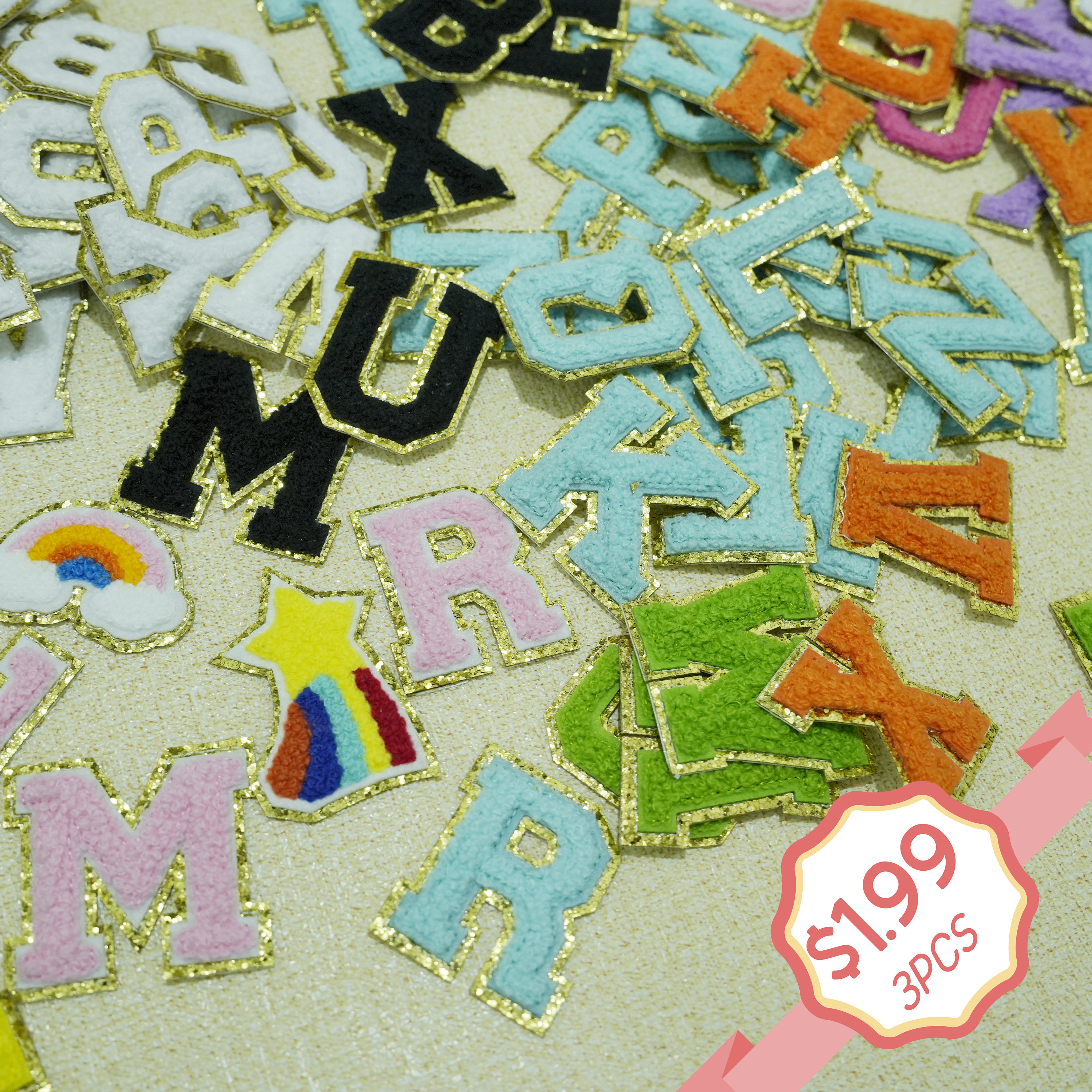 Chenille Letter Patch, 2.2 Self Adhesive and Iron on Varsity Letter for ...