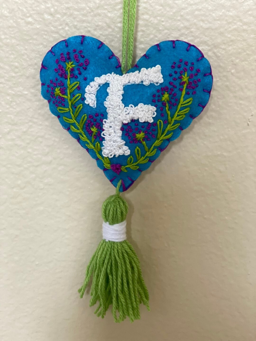 Personalized Felt Heart Letter "f" - Etsy