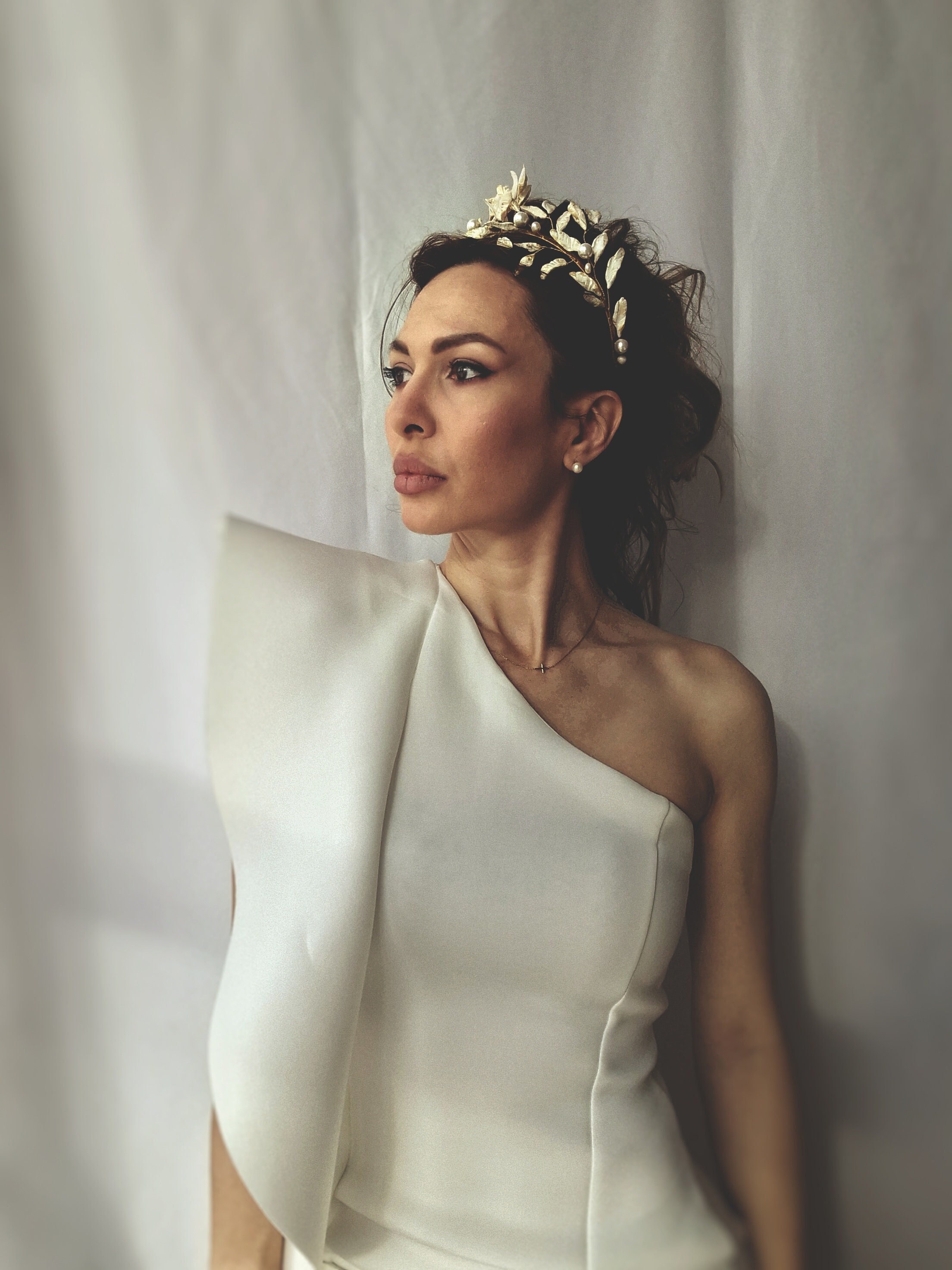 Gold Leaf Crown, Laurel Leaf Tiara, Bridal Olive Leaf Headband, Halo ...