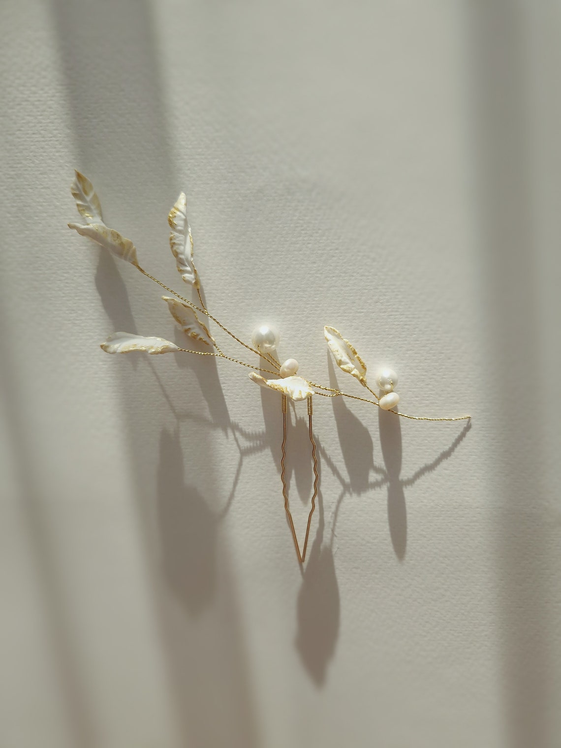 Gold Olive Leaf Hair Pin , Greek Hair Accessories , Bridal Gold Leaf ...