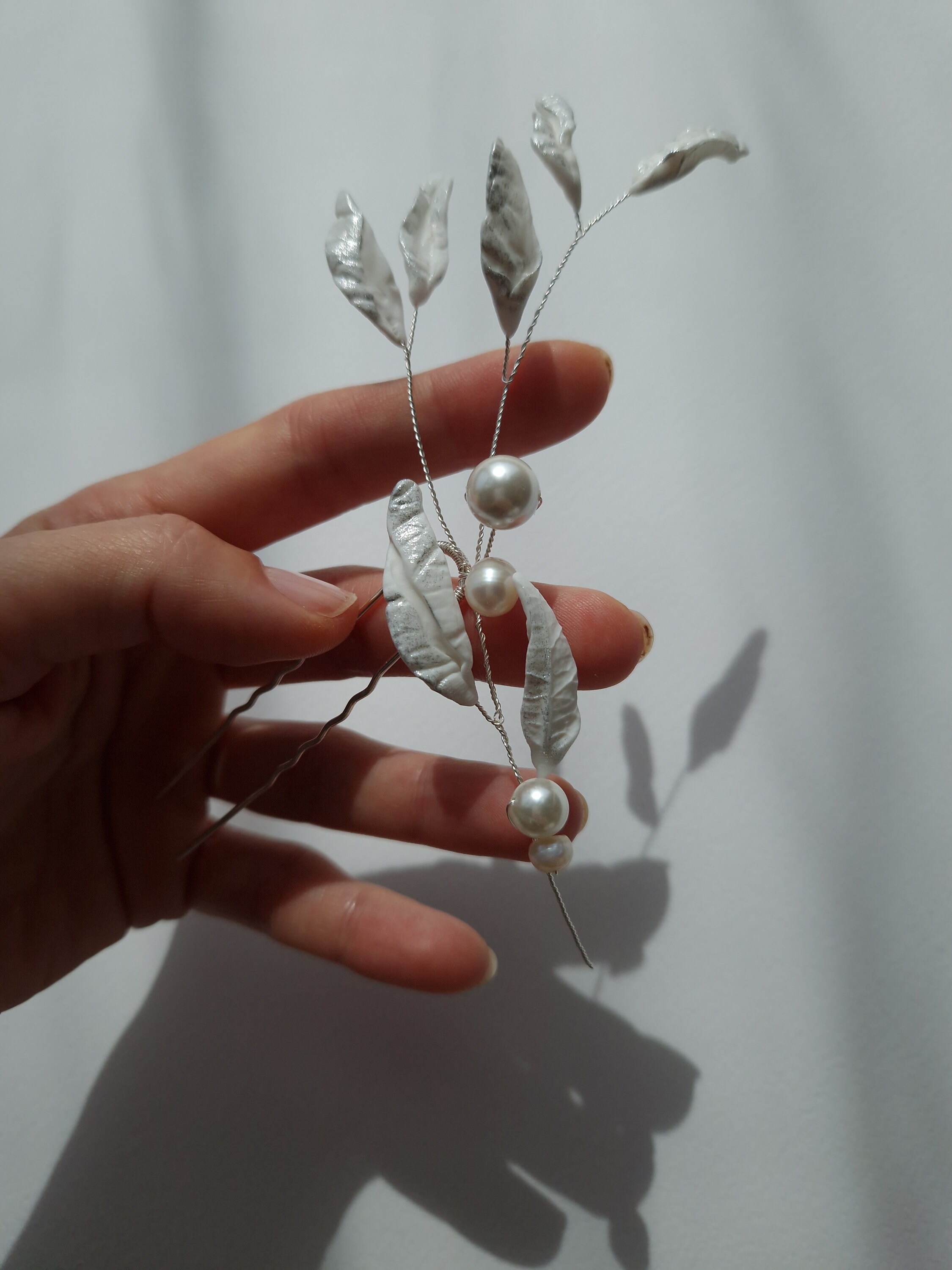 Olive Wreath Silver Hair Pins Greek Stefana Silver Hair Pins - Etsy