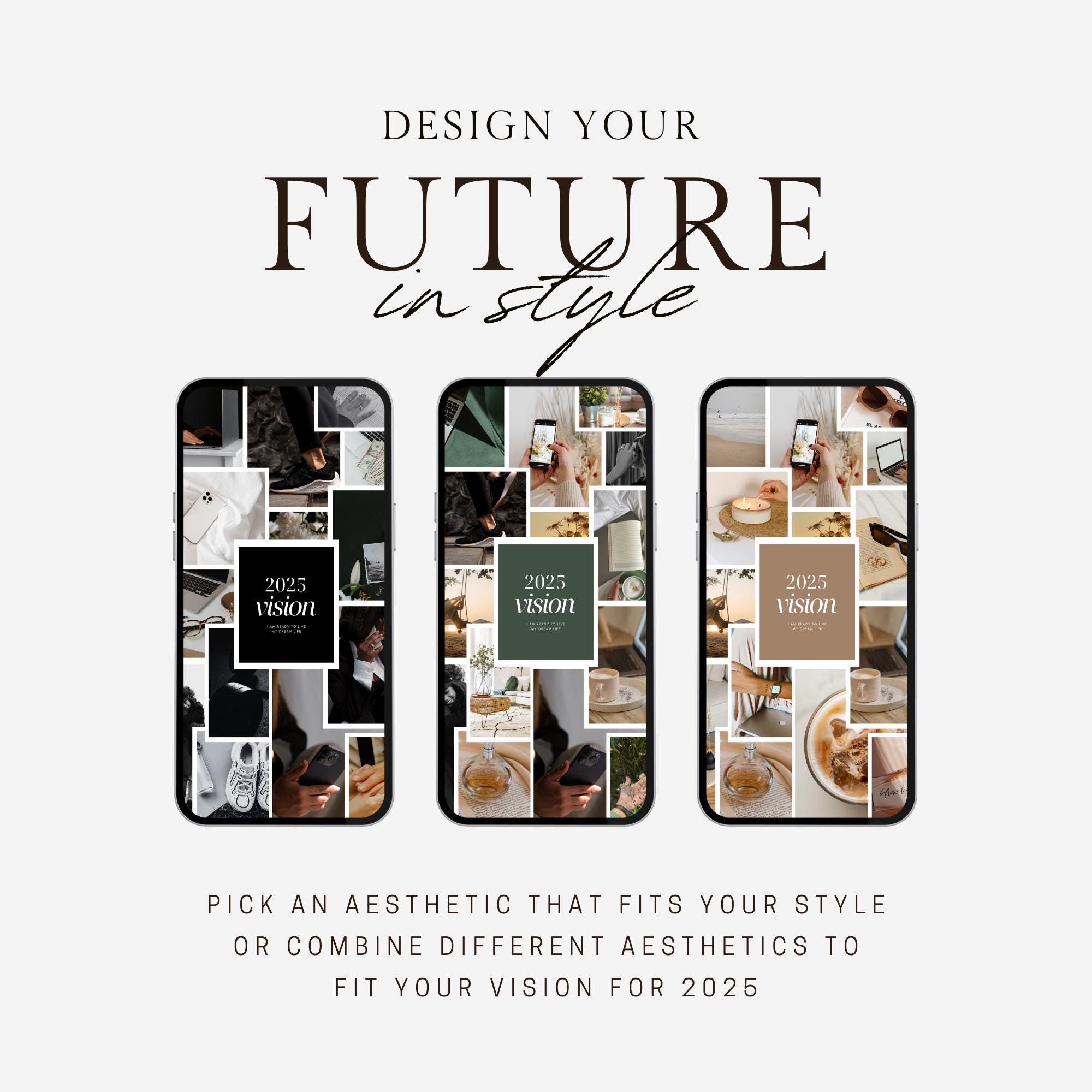 Vision Board Template Canva | Desktop Wallpaper, Poster, Phone ...