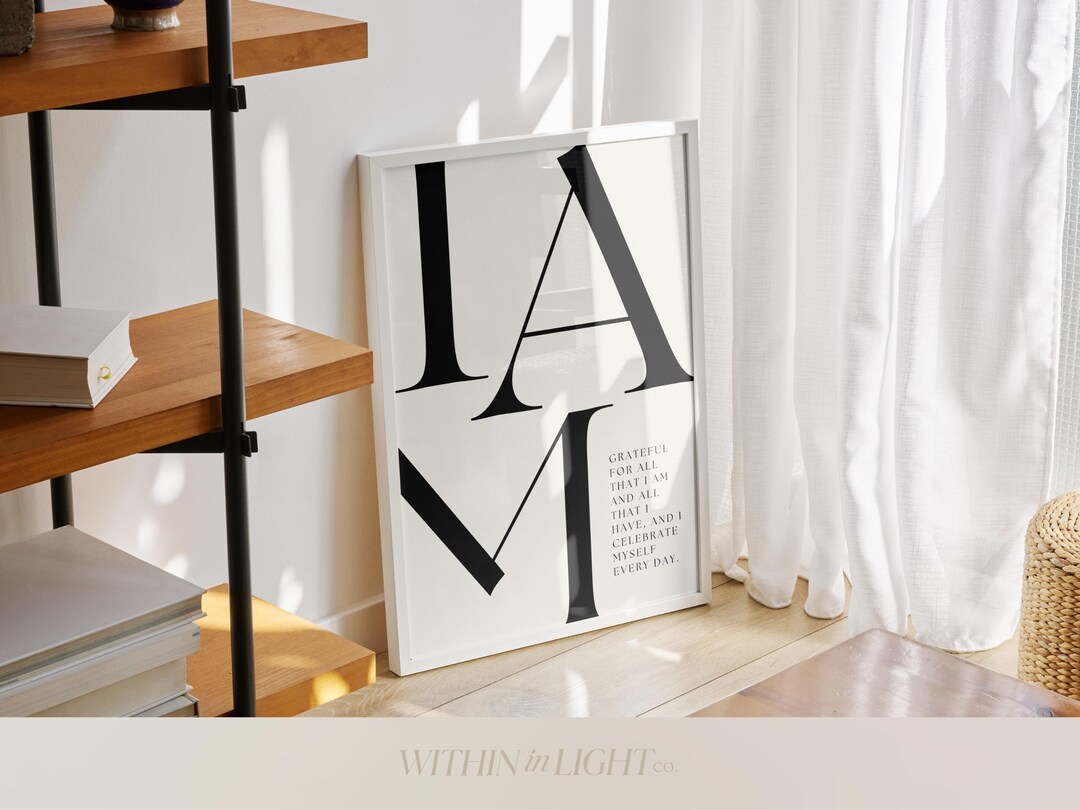 Affirmation Wall Art Self Love Print Gratitude Wall Decor Bedroom Art ...