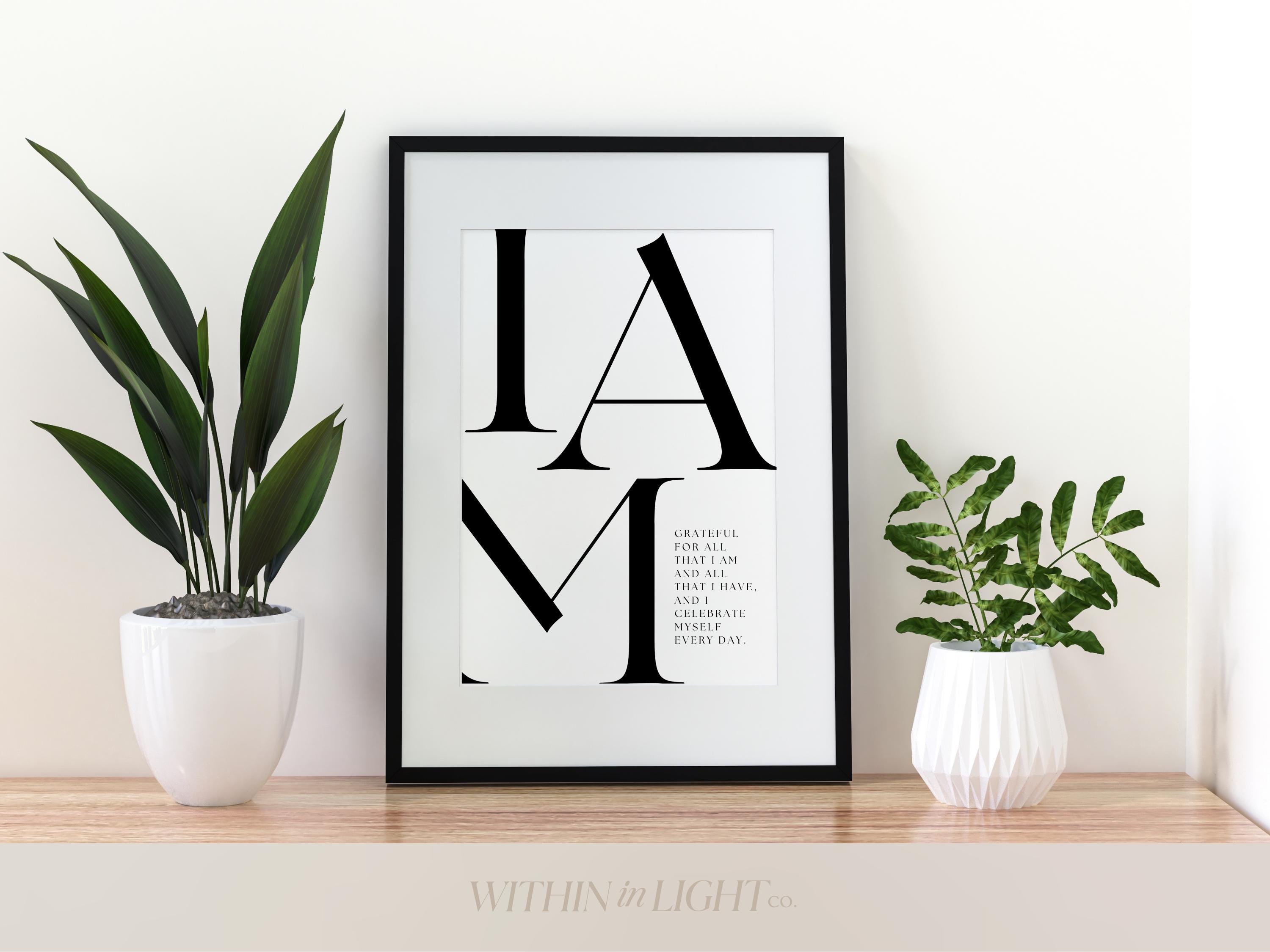 Affirmation Wall Art Self Love Print Gratitude Wall Decor Bedroom Art ...