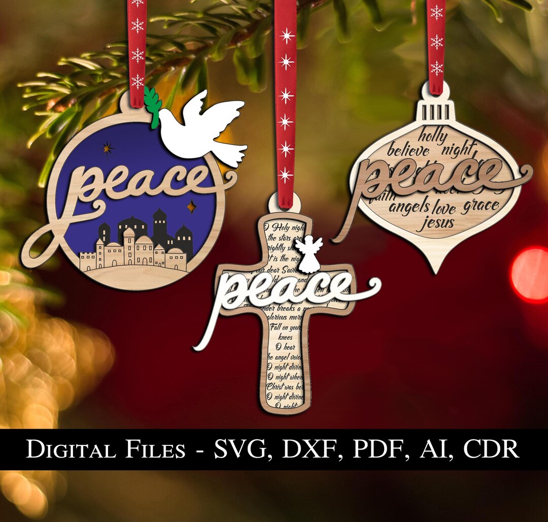 Nativity Christmas Tree Ornaments Set of 3 Designs Laser Cut SVG File ...