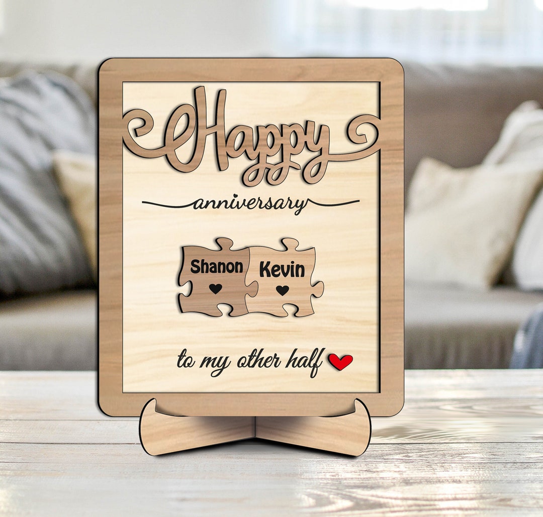 Puzzle Anniversary Sign Laser SVG Glowforge Puzzle Sign Gift We Fit ...