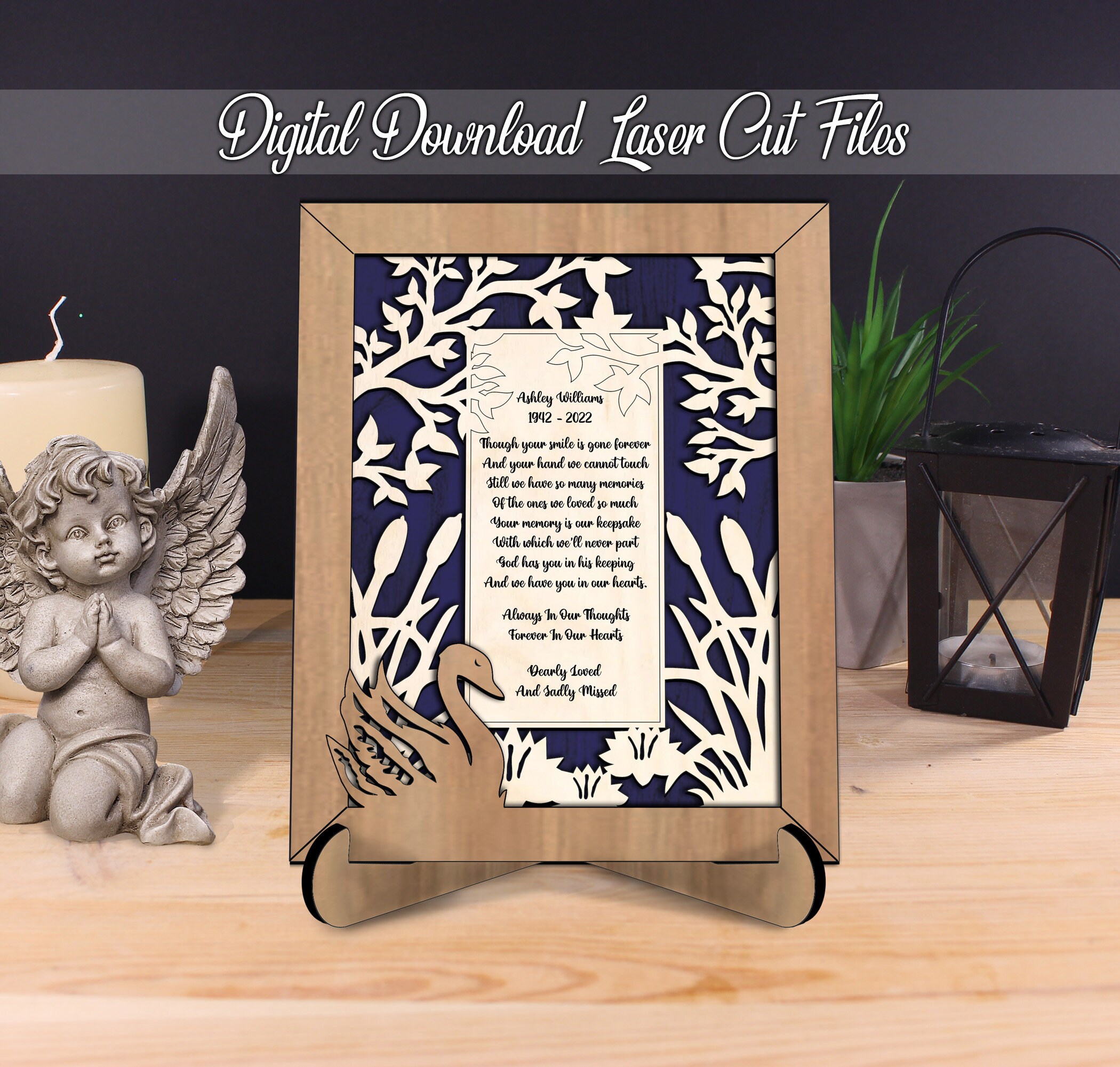 6 Remembrance Frames Memorial Bundle Laser Cut File Glowforge Digital ...