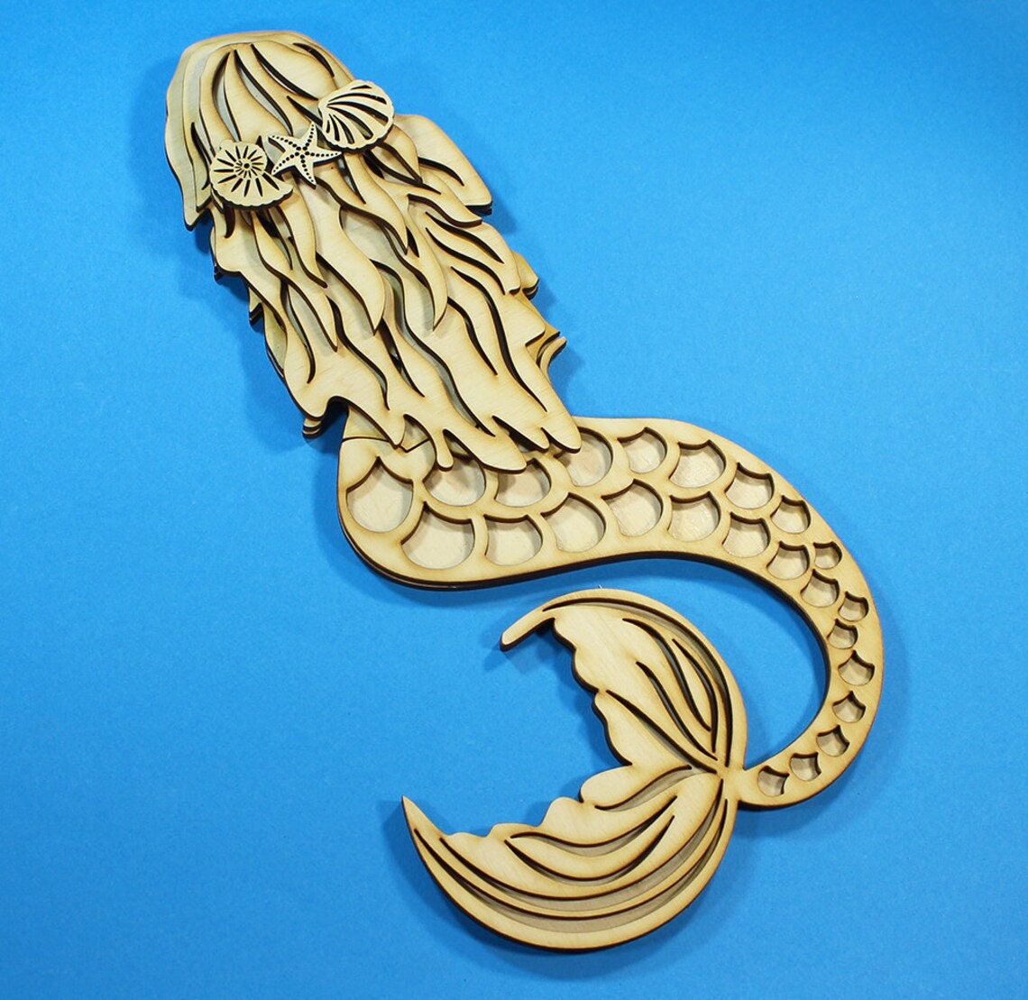 Mermaid 3D Layered Laser Cut SVG File ,SVG Laser-ready Cut File ...