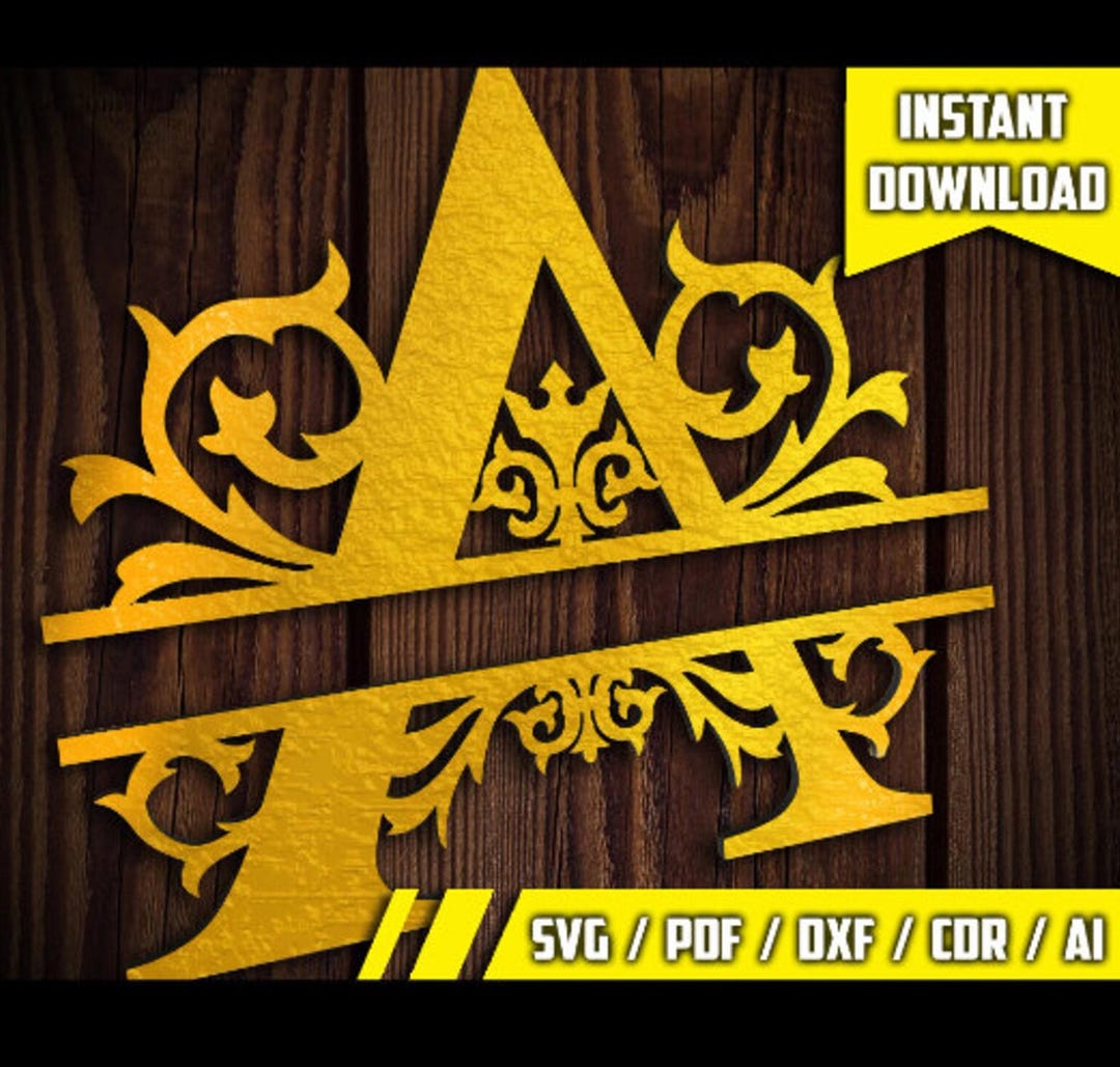 Regal King Split Monograms Letters Swirls Curved Elements ALPHABET 26 ...