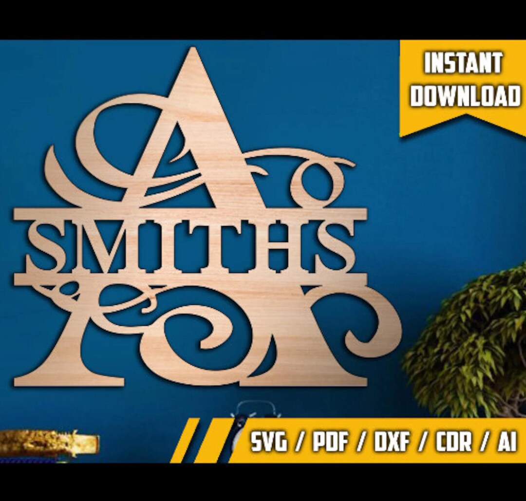 Split Letters Monograms Swirls Curved Elements ALPHABET 26 Letters ...