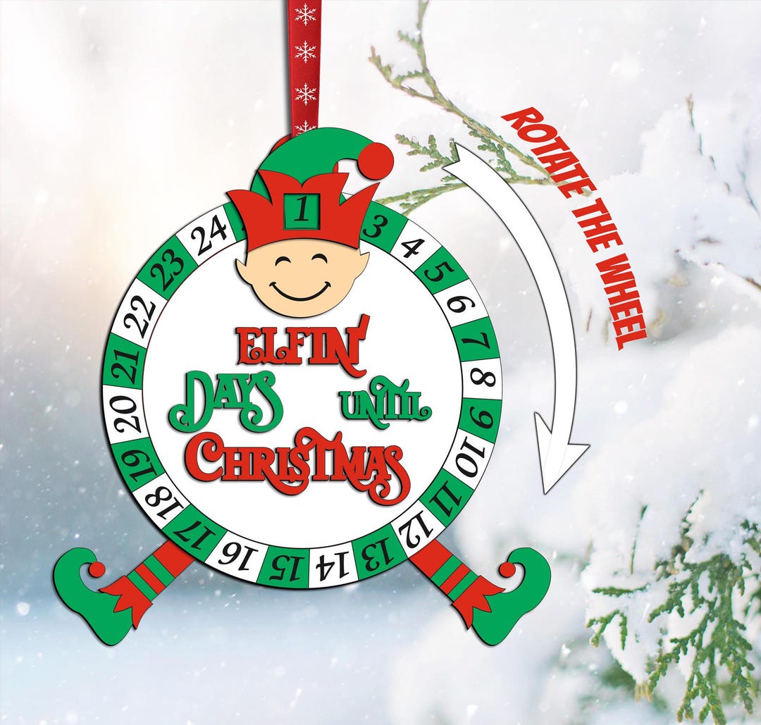Elf Elfin Christmas Countdown Calendar Home Decor SVG Laser - Etsy
