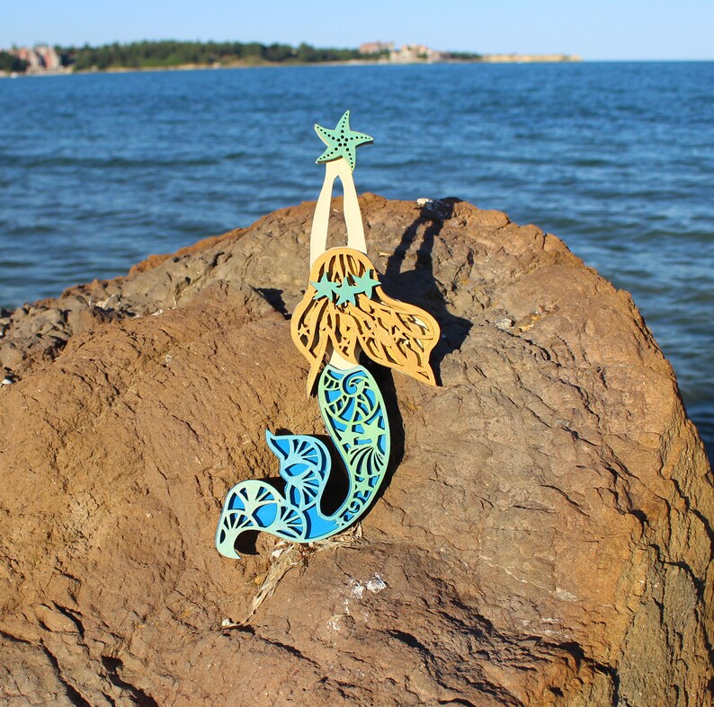 Mermaid 3D Layered Laser Cut SVG File ,SVG Laser-ready Cut File Instant ...