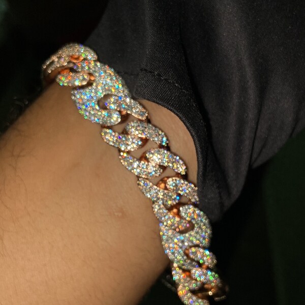 Vvs Iced Out Cuban Bracelet - Etsy