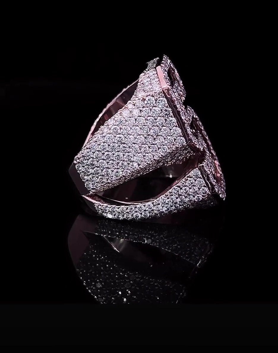 Iced Out Rings for Men, VVS Clarity Cubic Zircon / Moissanite ...