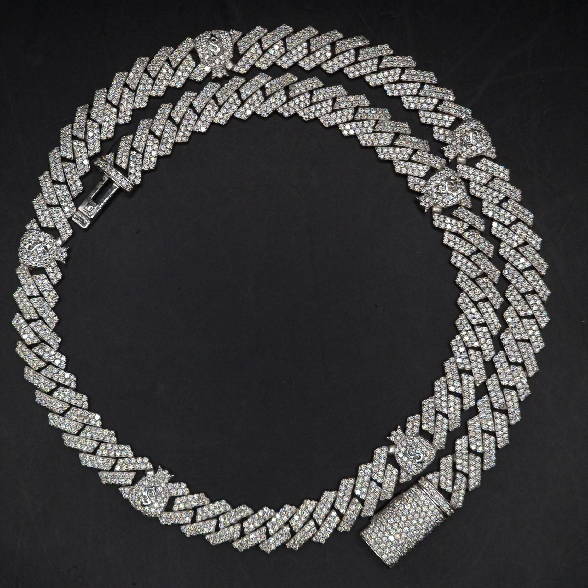 9mm Miami Cuban Link Prong Chain, Men/women Chain, Iced Cuban Necklace ...