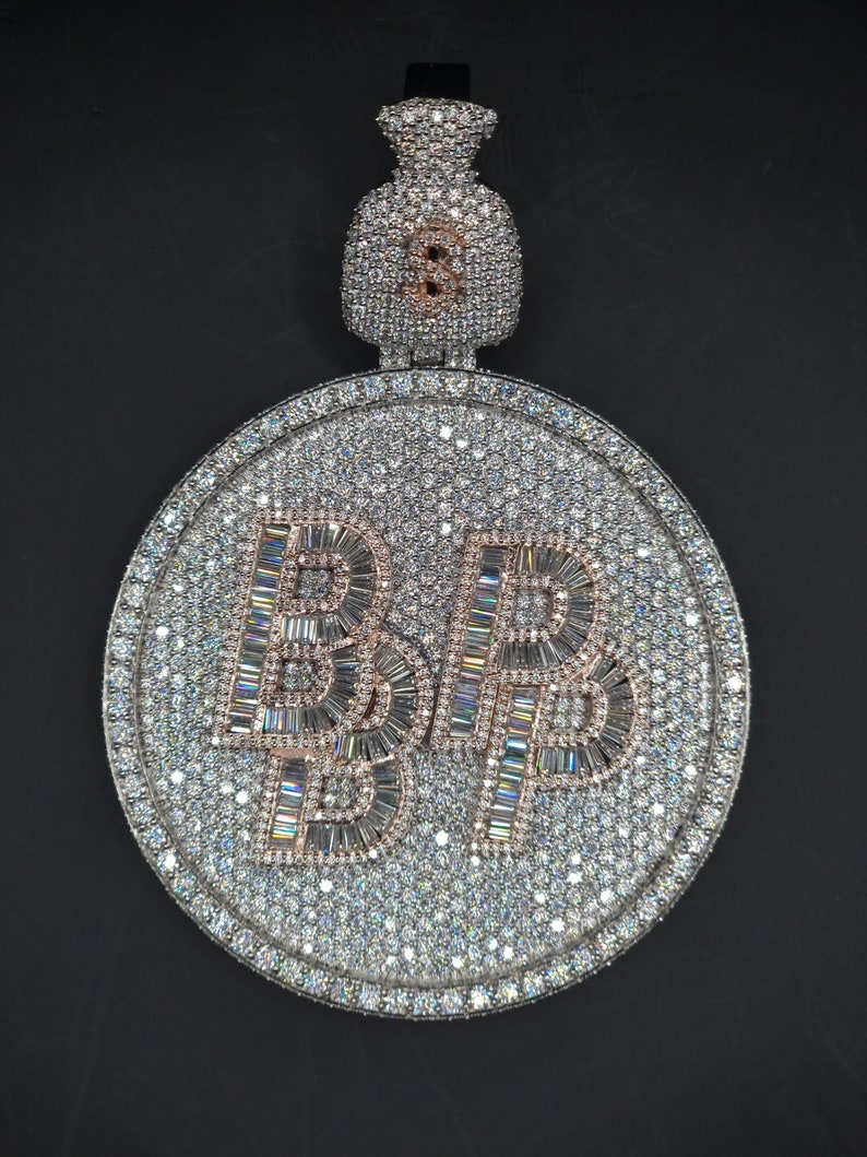 Custom Made Iced Out Hip Hop Pendant Chunky Moissanite Pendant 925 ...