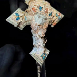 Jesus Cross Iced Out Hip Hop Pendant | Hidden Knife | Chunky Moissanite ...