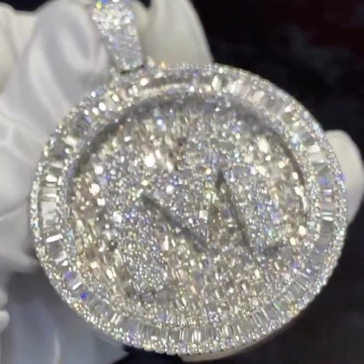 Custom Made Iced Out Hip Hop Pendant Moissanite Baguette - Etsy