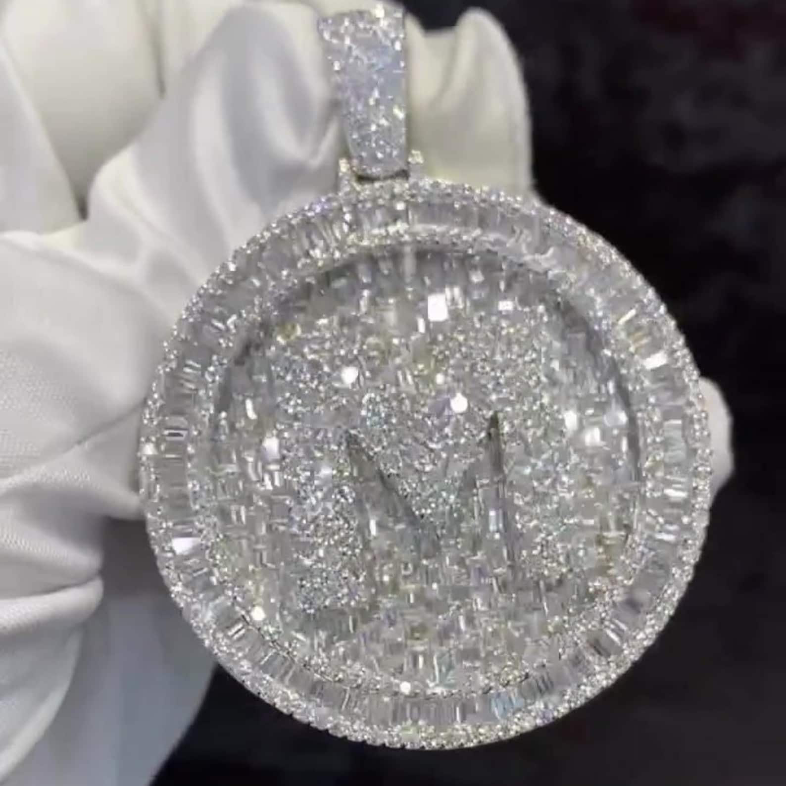 Custom Made Iced Out Hip Hop Pendant Moissanite Baguette - Etsy