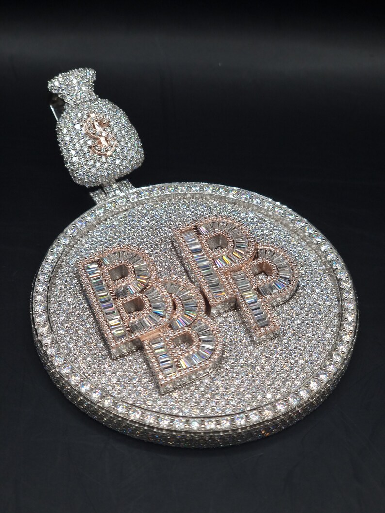 Custom Made Iced Out Hip Hop Pendant Chunky Moissanite Pendant 925 ...