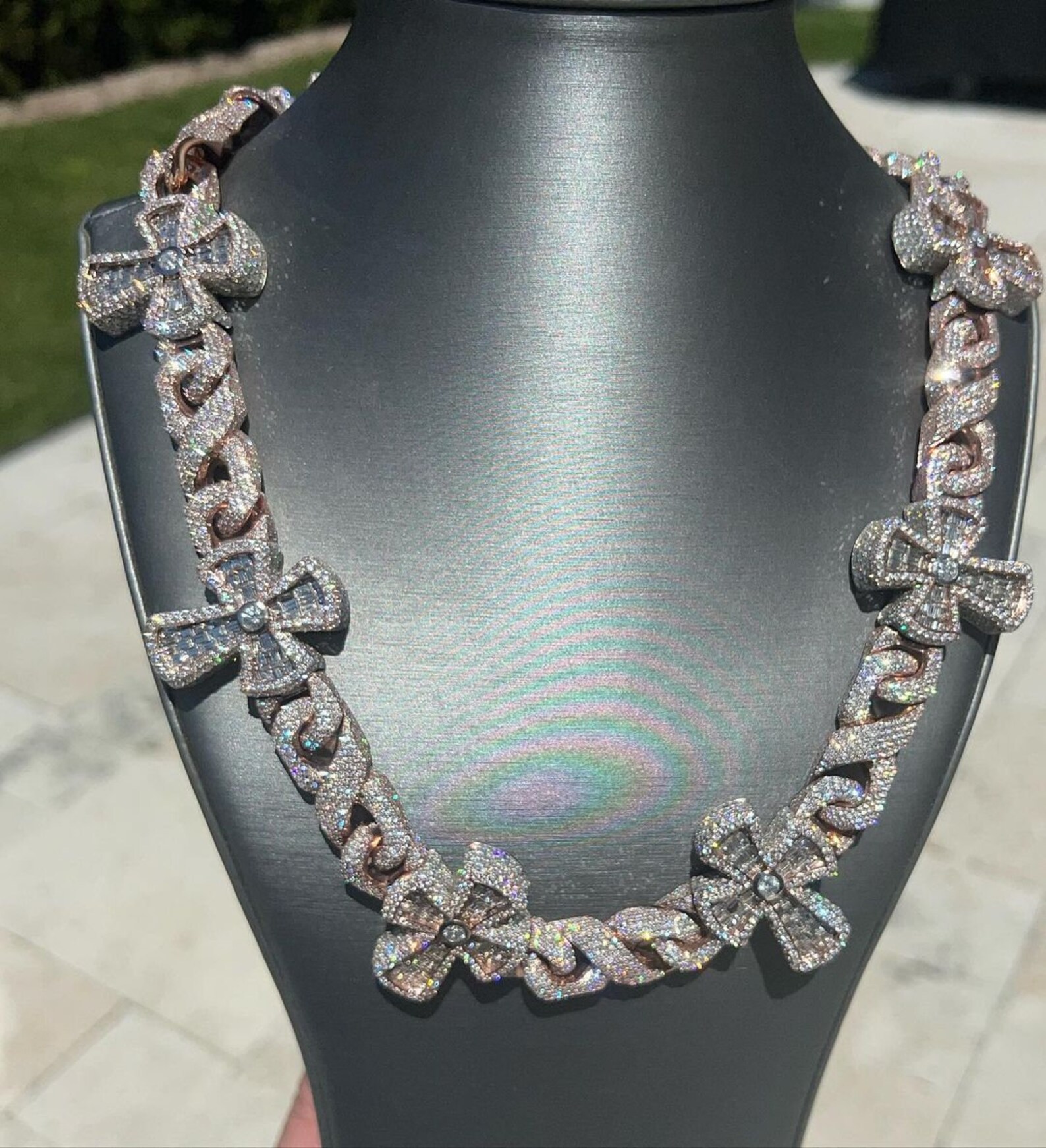 VVS1 Diamond Cross Necklace Chain, VVS1 Quality Baguette Moissanite ...
