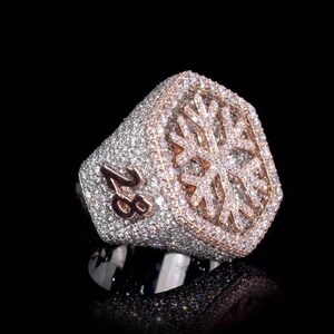 Custom Snowflake Iced-out Ring – VVS Moissanite Hip Hop Ring in 925 ...