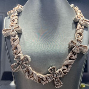 VVS1 Diamond Cross Necklace Chain, VVS1 Quality Baguette Moissanite ...