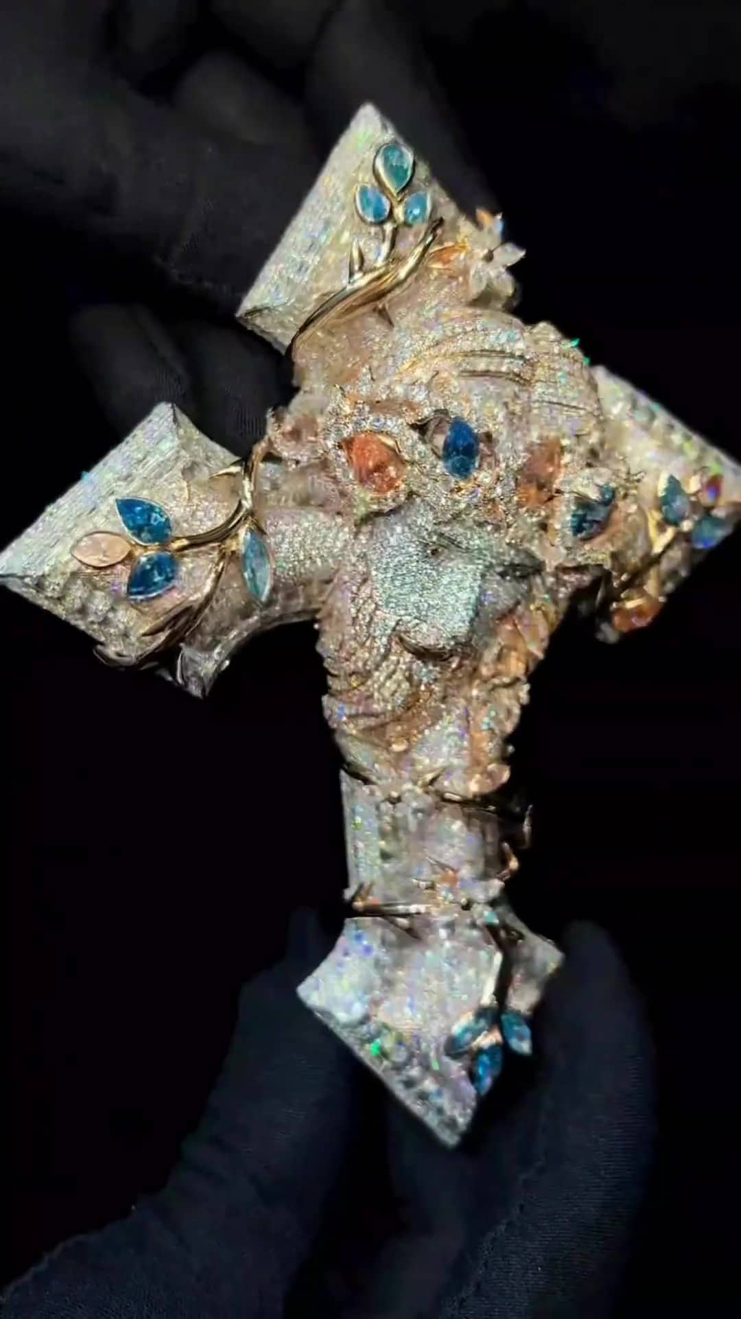 Jesus Cross Iced Out Hip Hop Pendant | Hidden Knife | Chunky Moissanite ...