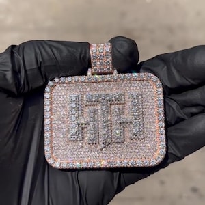 Custom Made Iced Out Hip Hop Pendant | Chunky Moissanite Pendant | 925 ...