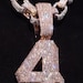 925 Silver Iced Out Chain Set With Mosaic Number Pendant, 10mm Iced Out ...