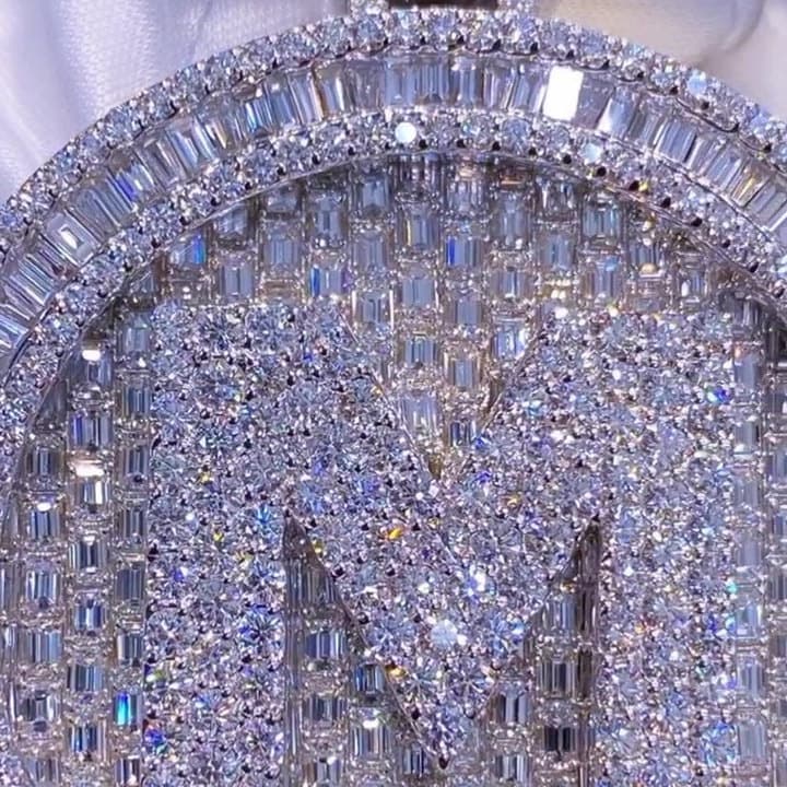 Custom Made Iced Out Hip Hop Pendant Moissanite Baguette - Etsy