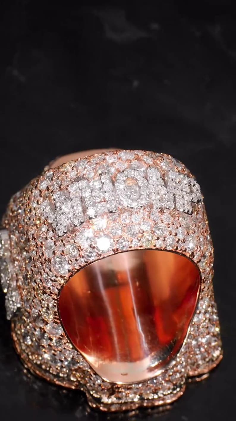 Iced Out Letter "b" Ring for Men in 925 Silver/10k Gold | Custom Hip ...