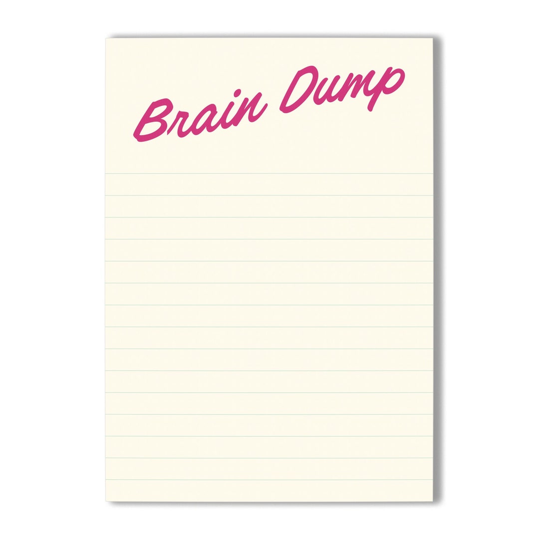 Brain Dump Notes A6 Notepad - Etsy