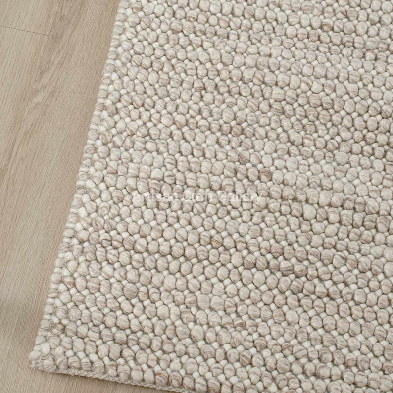 Handwoven 100% Wool Pebble Rug for Living Room, Bedroom Rugs - Etsy
