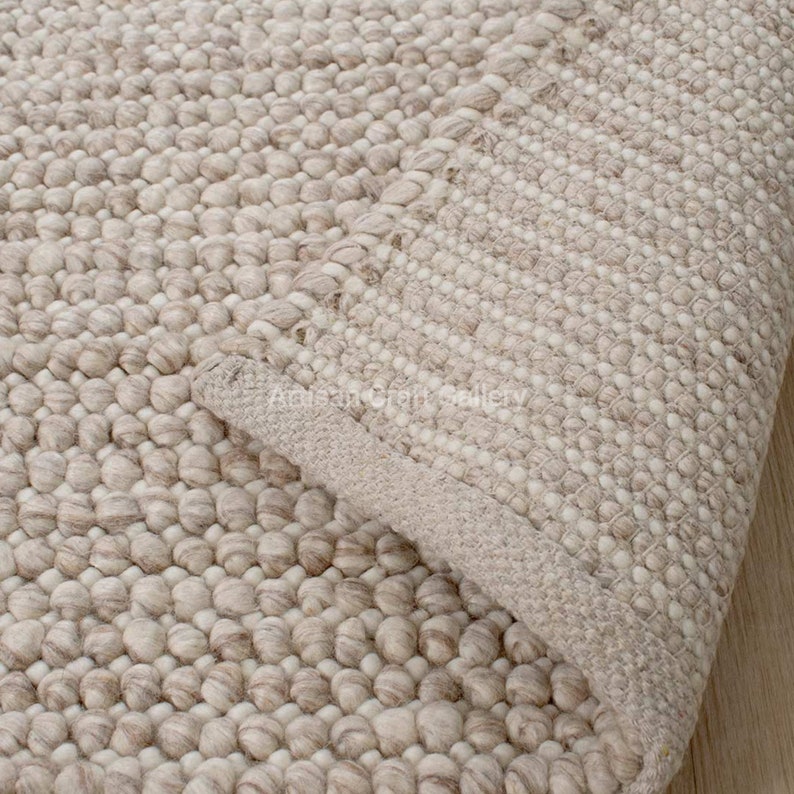 Handwoven 100% Wool Pebble Rug for Living Room, Bedroom Rugs - Etsy