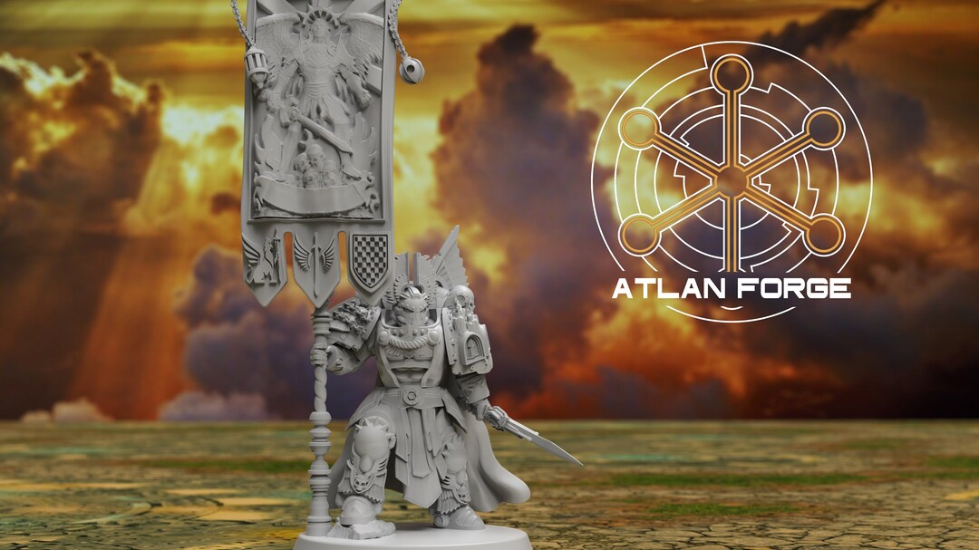 Angelic Banner Bearer | Grimdark Sci-fi | Tabletop Gaming Miniature ...
