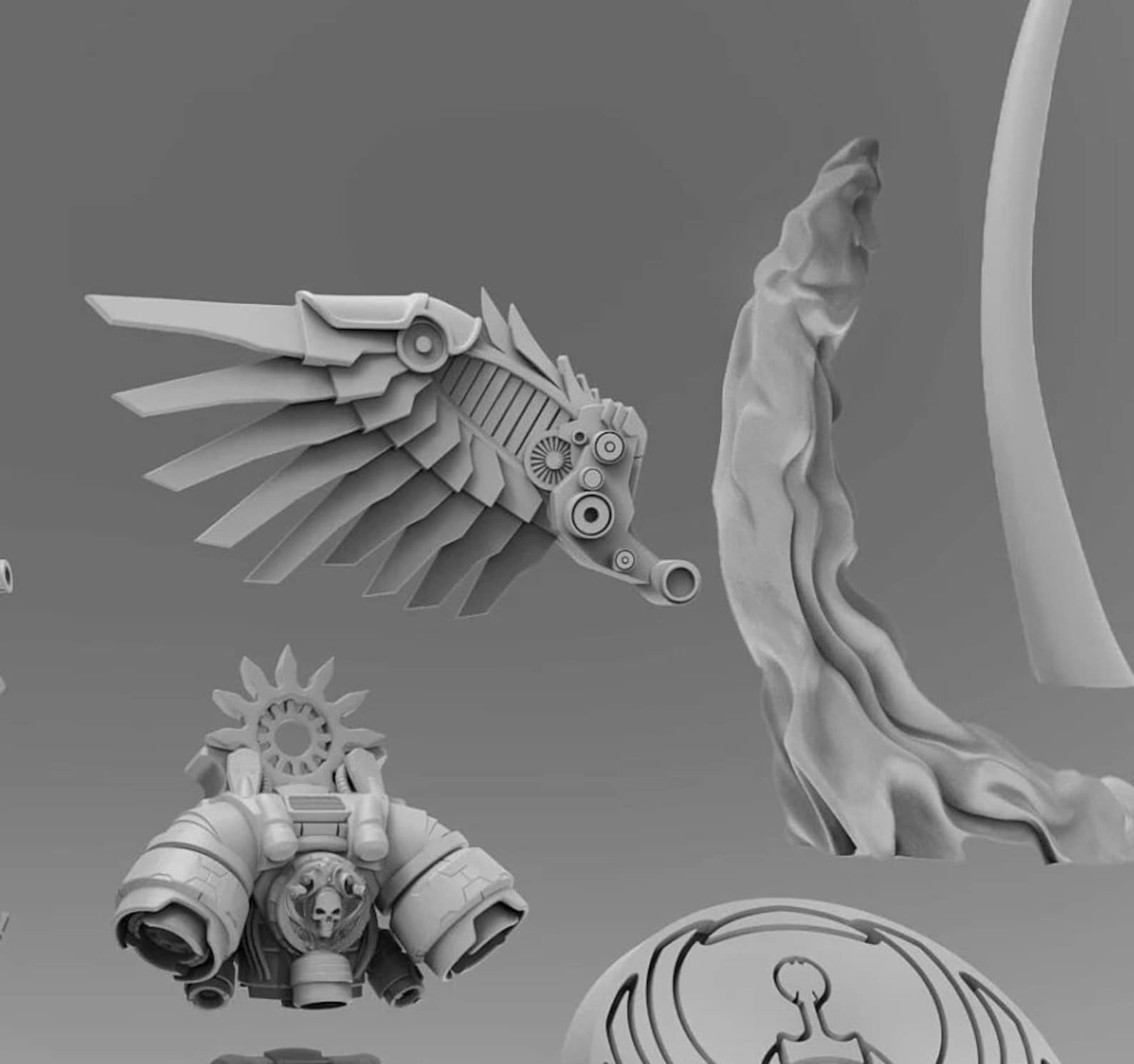 Mech Angel Wings Angelic Seraphim Grimdark Sci-fi Tabletop Miniature 28 ...