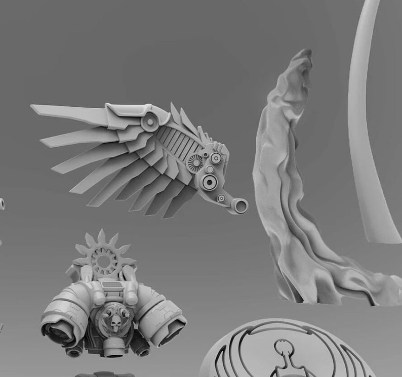 Mech Angel Wings Angelic Seraphim Grimdark Sci-fi Tabletop Miniature 28 ...
