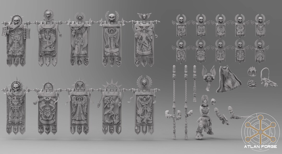 Angelic War Banners With Standard Bearer | Grimdark Sci-fi | Tabletop ...