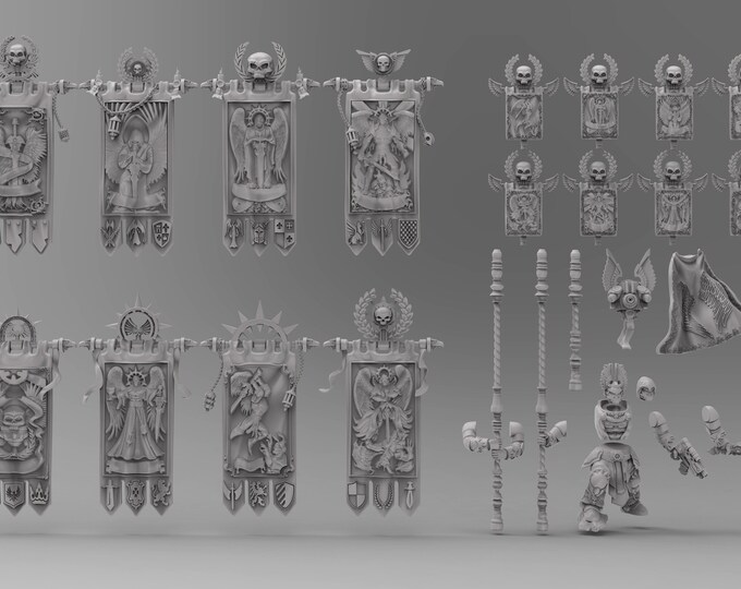 Angelic War Banners With Standard Bearer | Grimdark Sci-fi | Tabletop ...