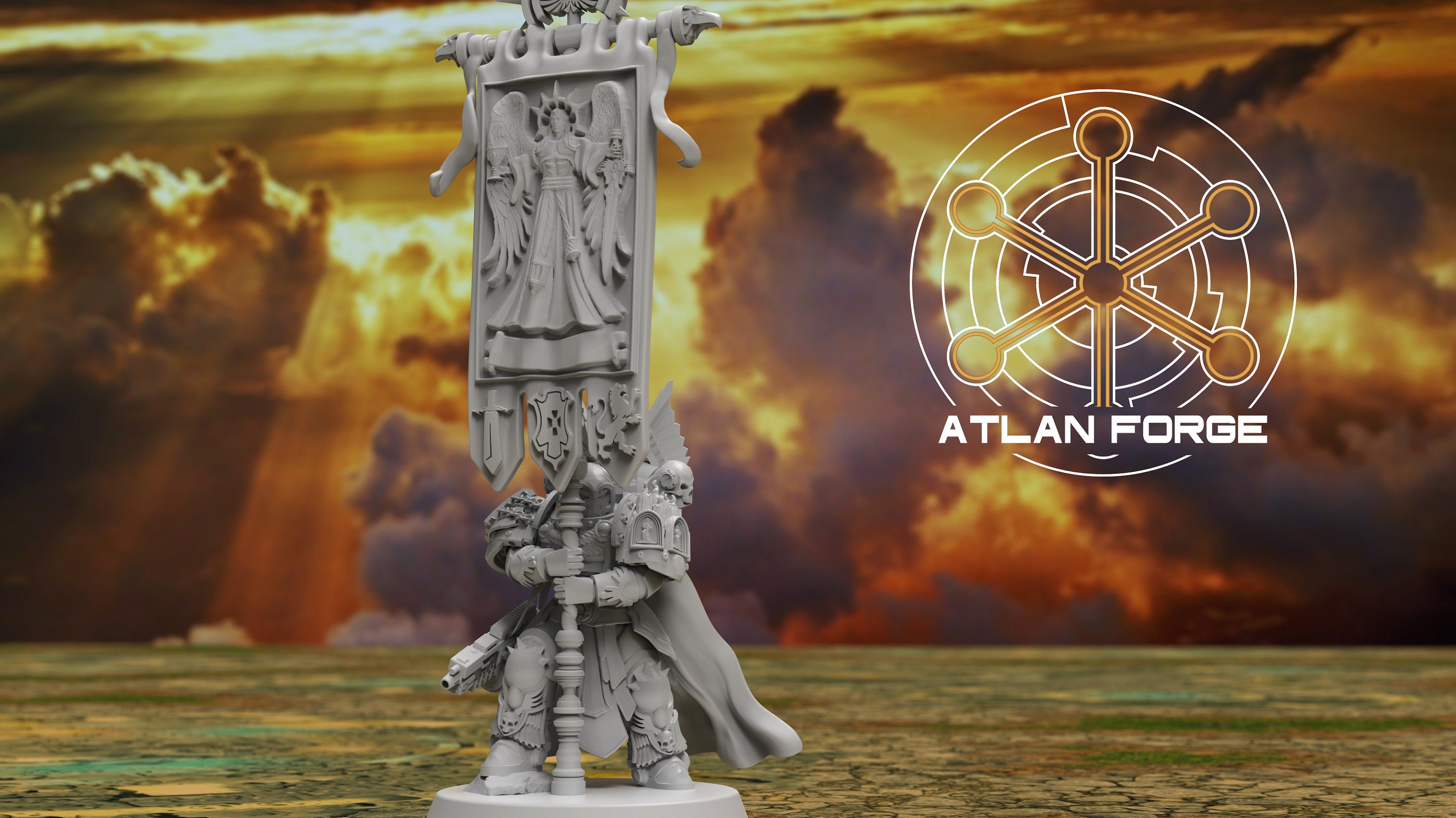 Angelic War Banners With Standard Bearer Grimdark Sci-fi Tabletop ...