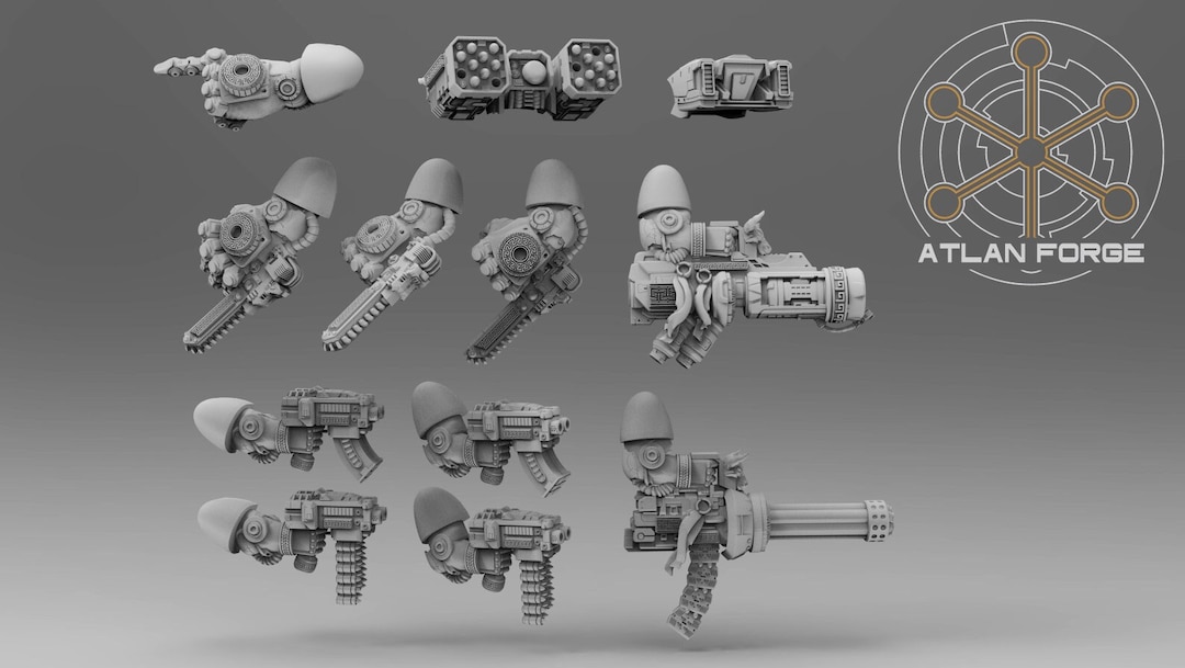 Terminator Weapon Bits | Grimdark Sci-fi | Tabletop Gaming Miniature ...