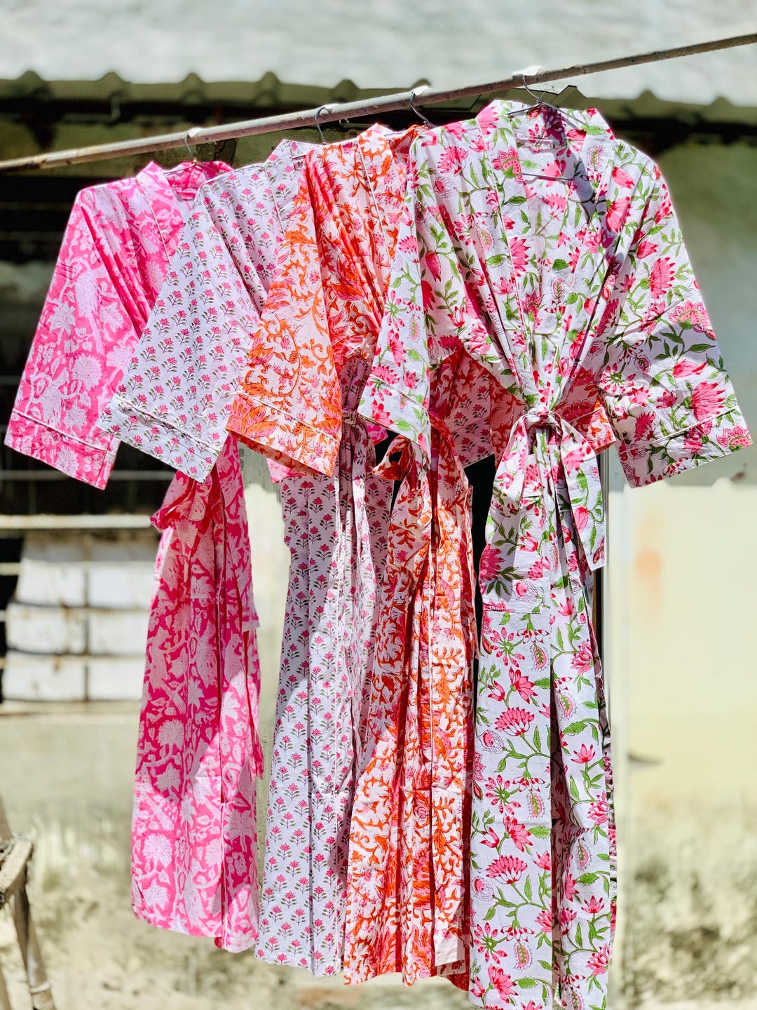 Floral Cotton Kimono Robe: Japanese Style Lightweight Loungewear - Etsy