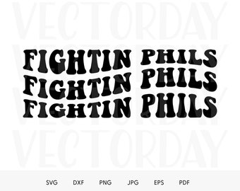 Phillies Wavy Svg - Etsy